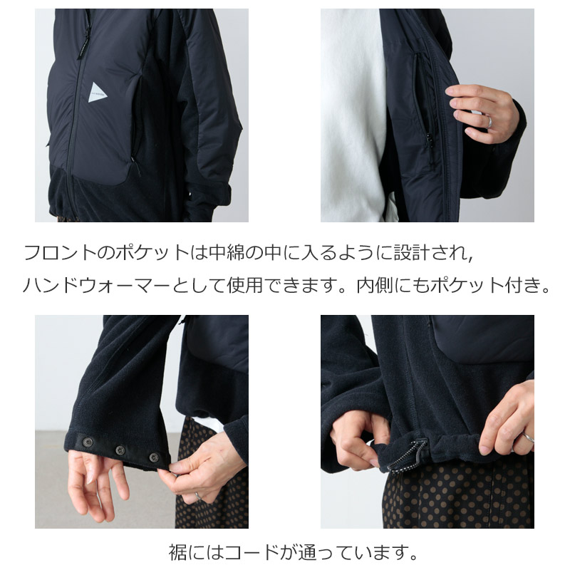 and wander (アンドワンダー) top fleece Jacket / トップフリースジャケット