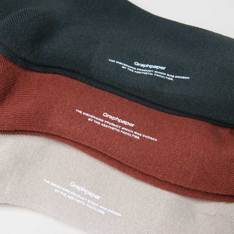 Graphpaper (グラフペーパー) Graphpaper 3-Pack Socks MULTI / 3パックソックス マルチ